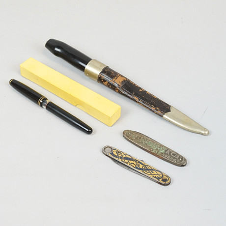 KNIFE, P. Holmberg, Eskilstuna, 2 FALLING KNIVES, and RESERVOIR PEN ...