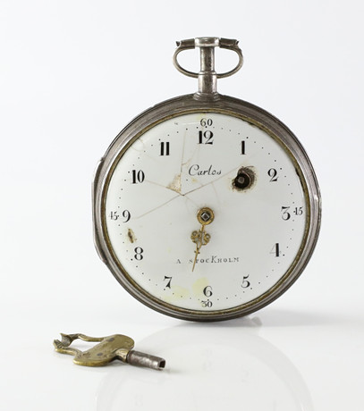 POCKET WATCH, silver, spider, Carlos à Stockholm, 62 mm, 19th century ...