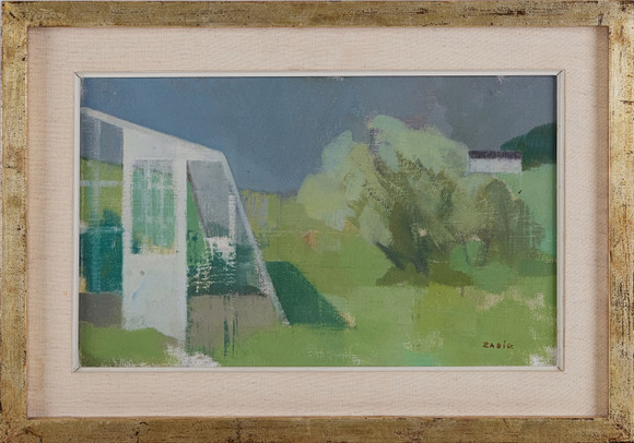 JACQUES ZADIG. Landskap med trädgård, olja på duk, signerad Zadig ...