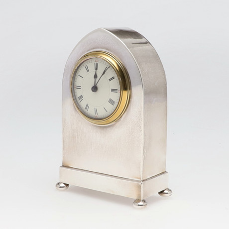 AN EARLY 20TH CENTURY SILVER DESK CLOCK. Clocks & Watches - Mantel ...