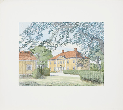 MAGNUS AHLGREN (1918-2005). "Länna Bruk", akvarell ...