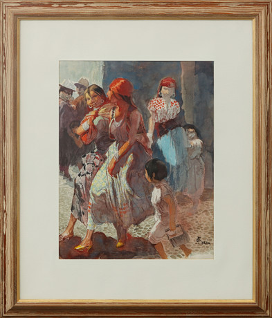 CARL FOLKE SAHLIN. Scene from the South American West Coast ...