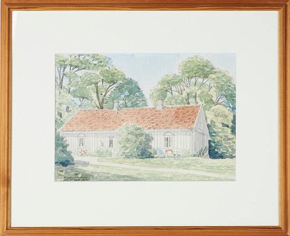 MAGNUS AHLGREN (1918-2005). "19. Höjentorps kungsgård, norra flygeln ...