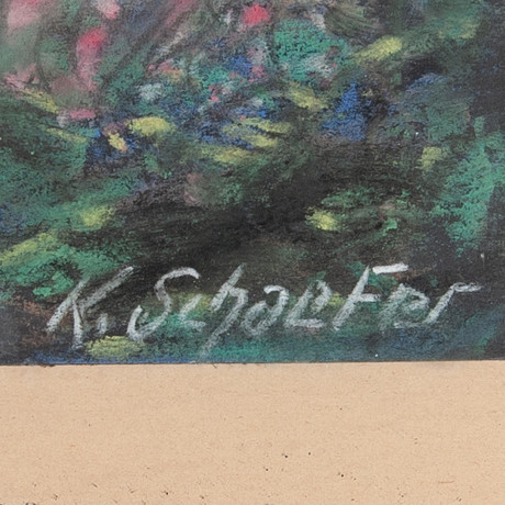 KARL SCHAEFER. Pastell, 2 stycken. Konst - Måleri - Auctionet