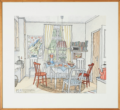 MAGNUS AHLGREN (1918-2005). "28. Interior image, gardener's residence ...