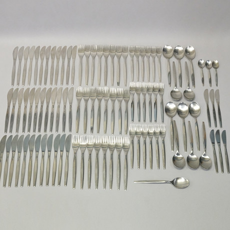 FOLKE ARSTRÖM. CUTLERY SET, GENSE, MINETTE, 99 PIECES. Silver & Metals ...