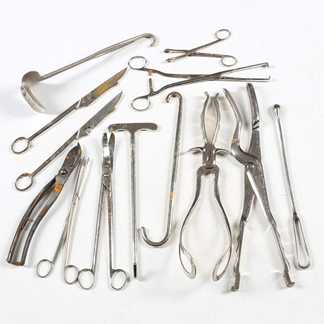 SURGICAL INSTRUMENTS, approx. 14 pcs., 20th century. Miscellaneous ...