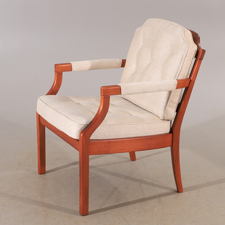 ARMCHAIR, stained beech with textile upholstery, Gripsholms model ...