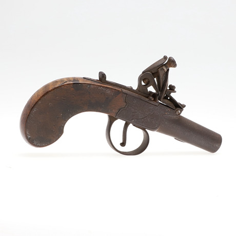 A 19TH CENTURY FLINTLOCK POCKET PISTOL. Weapons & Militaria - Guns ...