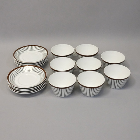STIG LINDBERG. GUSTAVSBERG, TEA SET PARTS, "SPISA RIBB", 18 PIECES ...