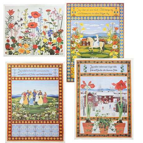 STINA SUNESSON (1925-1998). 4 offset prints after original paintings ...