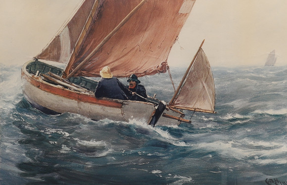 CHARLES NAPIER HEMY (BRITISH, 1841-1917). FISHERMEN AT SEA. Art ...