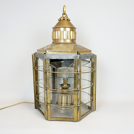 LANTERNA, plate marked "Clipper Ship Lamp No. 1255, Dumbarton, Scotland ...