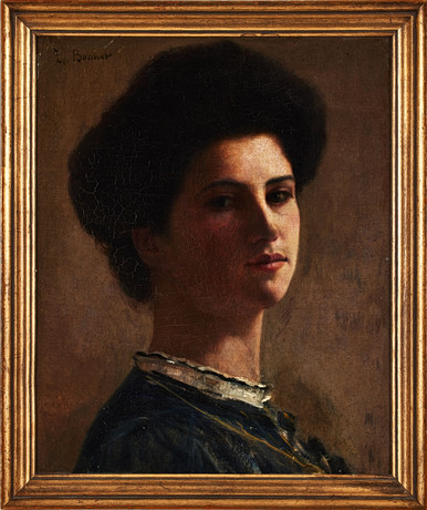 LEON BONNAT. Portrait of a woman, oil on canvas, 38 x 31 cm. Art ...