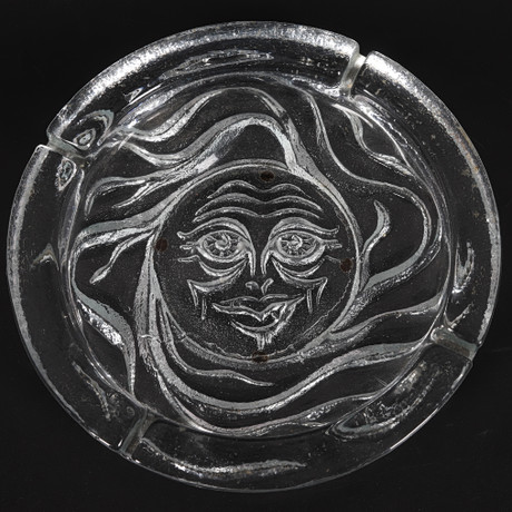 ASKFAT, glas, "Sun face", Blenko, 1960/70-tal. Glas - Bruksglas - Auctionet