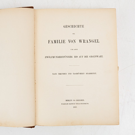 GESCHICHTE DER FAMILIE VON WRANGEL (2). Böcker, Kartor & Handskrifter ...
