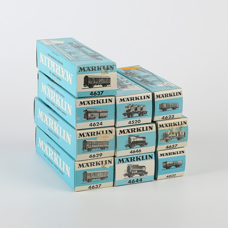 MÄRKLIN 10 trolleys in light blue original packaging. Toys - Toys ...