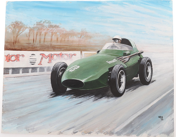 PETER MARTIN (BRITISH, 20TH / 21ST CENTURY). VANWALL, NO. 18 RACING ...