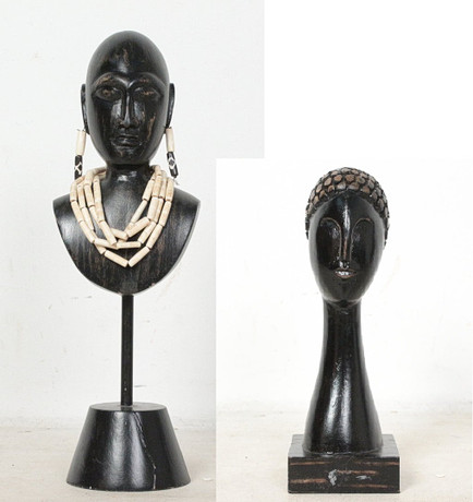 par skulpturer/byster, trä. Konst - Skulptur - Auctionet