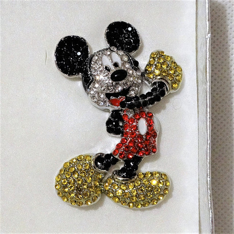 MICKEY MOUSE magnet brooch with colorful Swarovski crystals. Jewellery ...