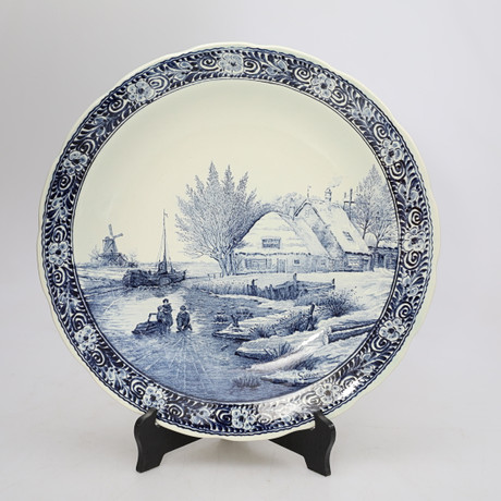 PLATE, porcelain, by Boch Belgium, Delfts, Holland. Ceramics ...