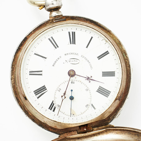 ROBERT ROSKELL, pocket watch, silver, Liverpool, England, 19th century ...