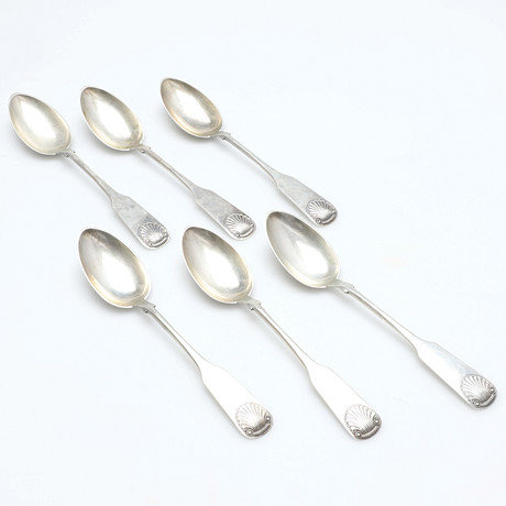 SKEDAR, silver, 6 st, Danamrk, 1934, vikt 213 gram. Silver & Metall ...