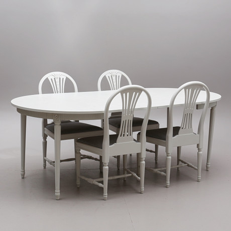 MATGRUPP, 5 delar, gustaviansk stil, "Axet", 1900-talets andra hälft ...