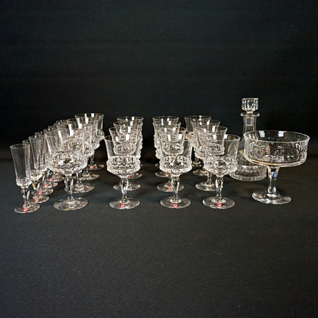 INGEBORG LUNDIN. Glassware parts, 26 parts, "Silvia", Orrefors. Glass ...