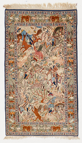 ORIENTAL CARPET, semi-antique, Isfahan, knot density approx. 1,000,000 ...