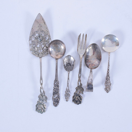 SILVER OBJECTS, 6 parts, 1900s. Silver & Metals - Silver - Auctionet