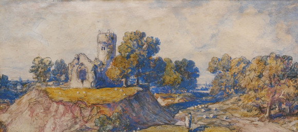 JOHN JOSEPH COTMAN (BRITISH, 1814-1878). EN VY AV WHITLINGHAM KYRKA ...