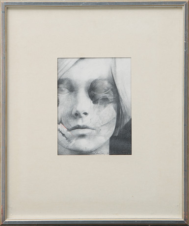 JOHAN LINDBERG. Teckningar, 2 st, blyerts och blandteknik, signerade. Konst - Måleri - Auctionet