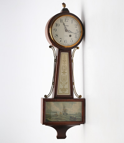 WALL CLOCK, so-called banjo clock, Warwick, The New Haven Clock Co ...