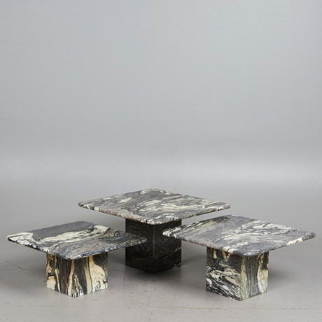 Uppsatta bord/sidobord, marmor, 1970-tal, Italien (3). Möbler - Bord ...