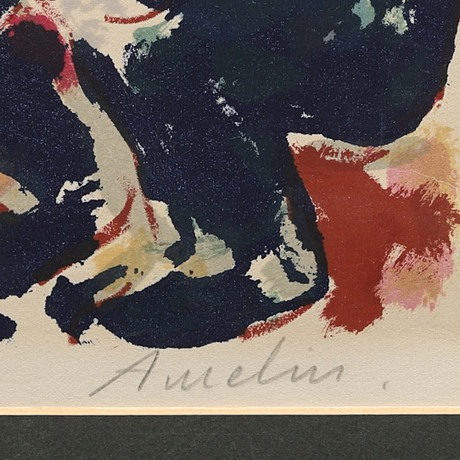 ALBIN AMELIN. Hamnarbetare, litografi, signerad och numrerad. Konst ...