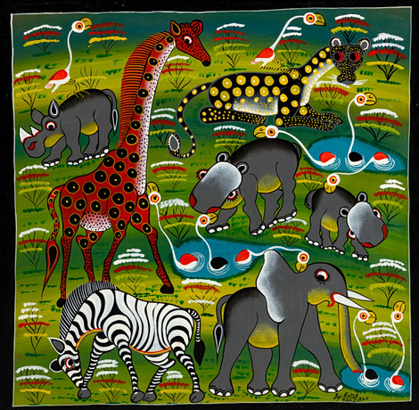 HINGA. animals of the steppe. Art - Paintings - Auctionet