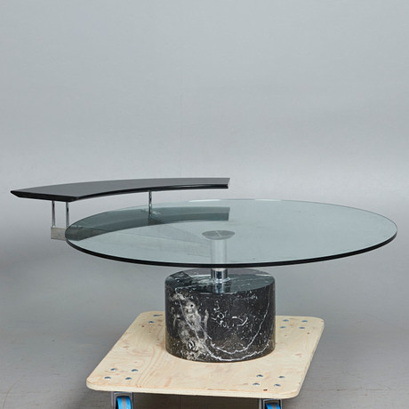 sidobord/bord, marmor, glas, stål, förkromad. Möbler - Bord - Auctionet