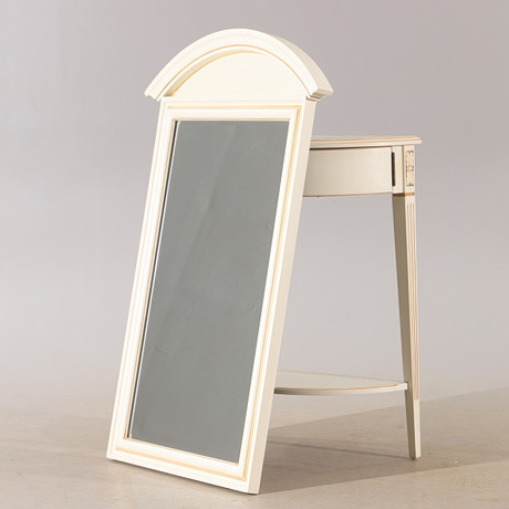 MIRROR AND CONSOLE TABLE, painted white, Gustavian style, 2000s ...