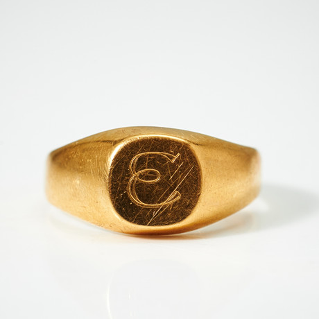 KLACKRING, 18 k guld, graverat monogram. Smycken & Ädelstenar - Ringar ...
