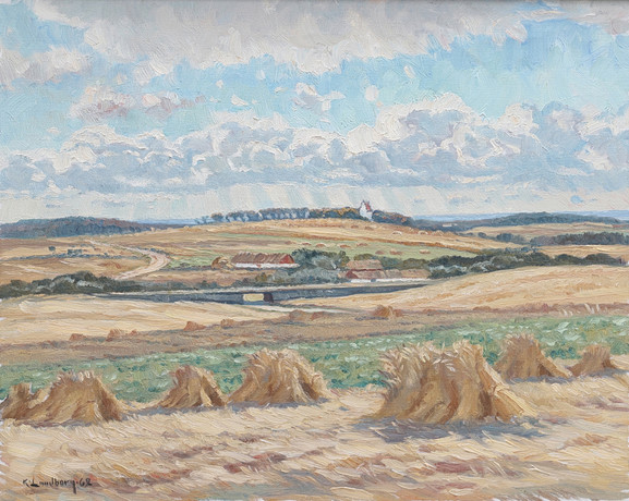 KARL LUNDBORG. ÅKERLANDSKAP, 1962. Konst - Måleri - Auctionet