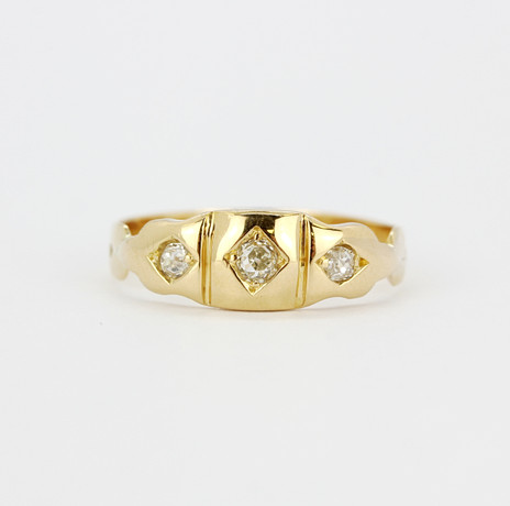 ANTIK 18 KARAT GULD DIAMANT SET RING. Smycken & Ädelstenar - Ringar ...