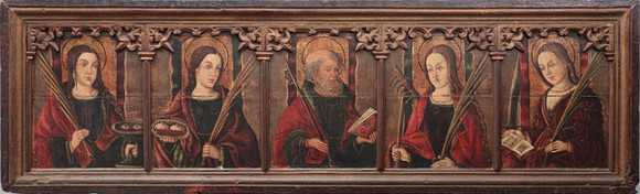 ESCUELA ESPAÑOLA DE PRINCIPIOS DEL SIGLO XVI. Predela de retablo con ...