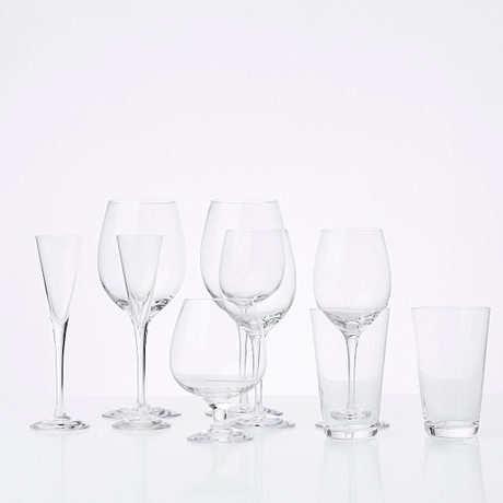 SERVISGLAS, 27 dlr., Orrefors, vinglas, snapsglas, selterglas samt ...