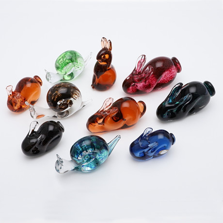 A COLLECTION OF TEN WEDGWOOD GLASS ANIMAL PAPERWEIGHTS. Glass - Art ...