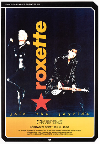 ROXETTE, "Join the joyride", Stockholm Globe Arena, original poster ...