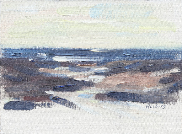 ROLF AHLBERG (1932-). Coastal motif, oil on Board, signed. Art ...