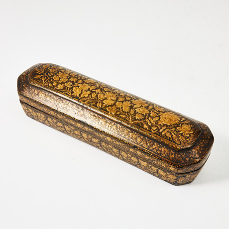 WRITING BOX, papier-mâché, Near East, early 1900s, decoration in relief ...