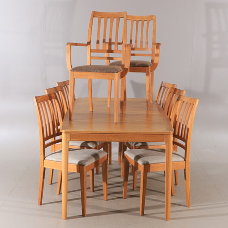 MATGRUPP, 9 delar, ek, 2000-tal. Möbler - Matsalsmöbler - Auctionet