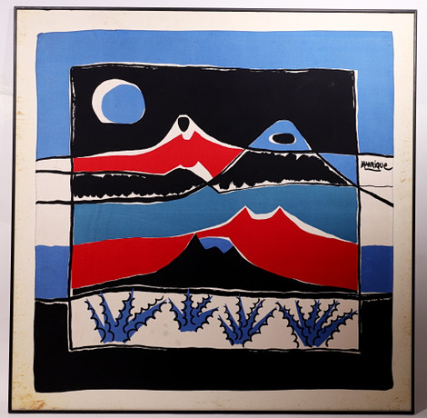 CÉSAR MANRIQUE. In the manner of. SILK SCARF. FRAMED. Vintage ...